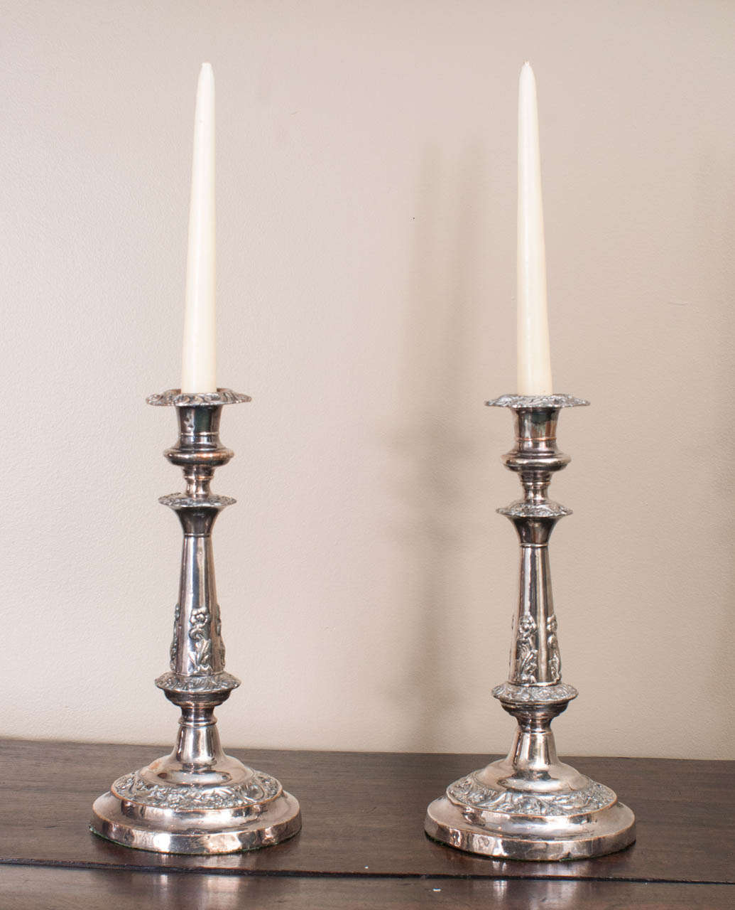 Pair of Sheffield Candlesticks For Sale at 1stDibs