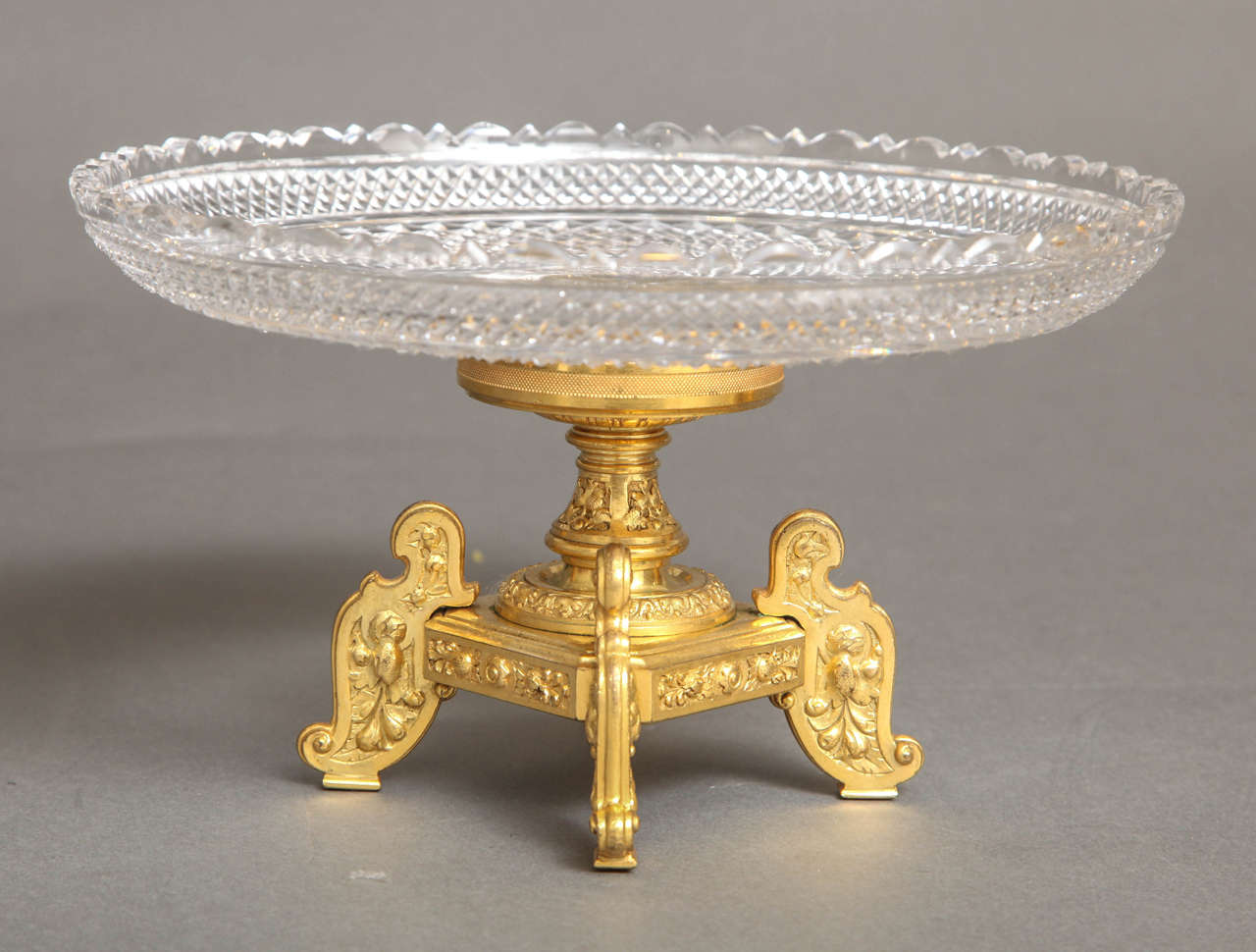 Fine Pair of Signed Antique Baccarat Crystal and Bronze Compotes or ...