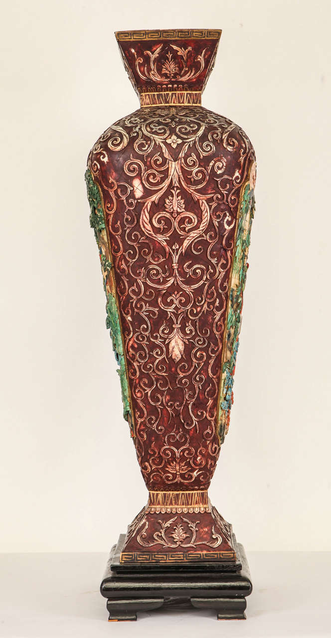 Early 19th Century Chinese carved bone vases on stands at 1stDibs