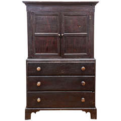 Welsh Original Painted Two-Piece Cupboard at 1stDibs