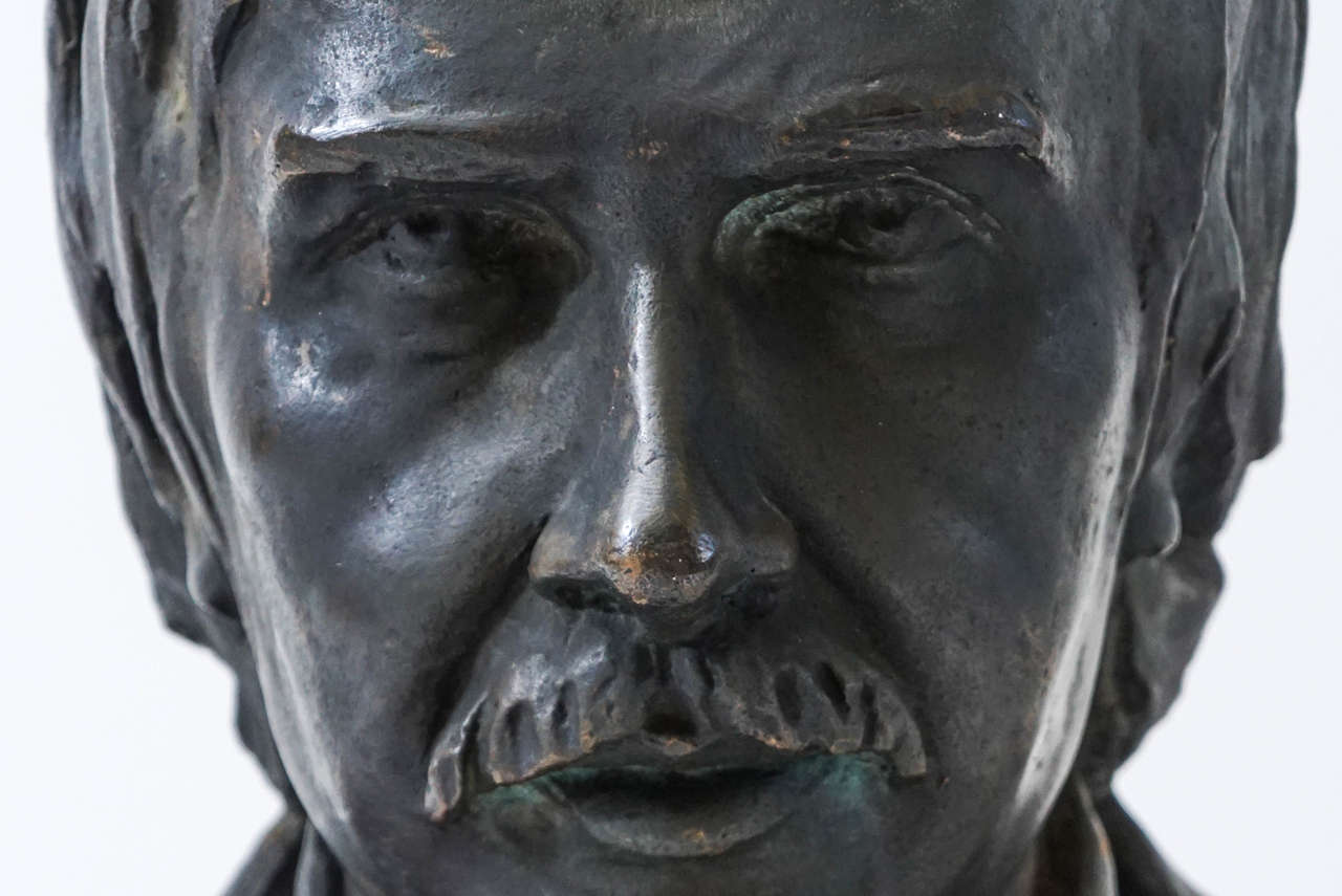 Male Bronze Bust of a Contemporary Man For Sale at 1stDibs