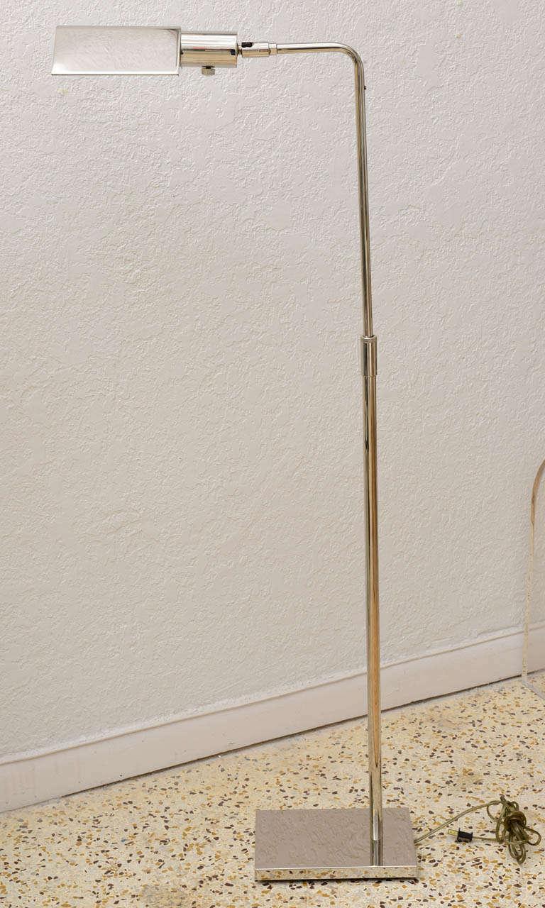 Koch and Lowy Chrome Floor Lamp at 1stDibs