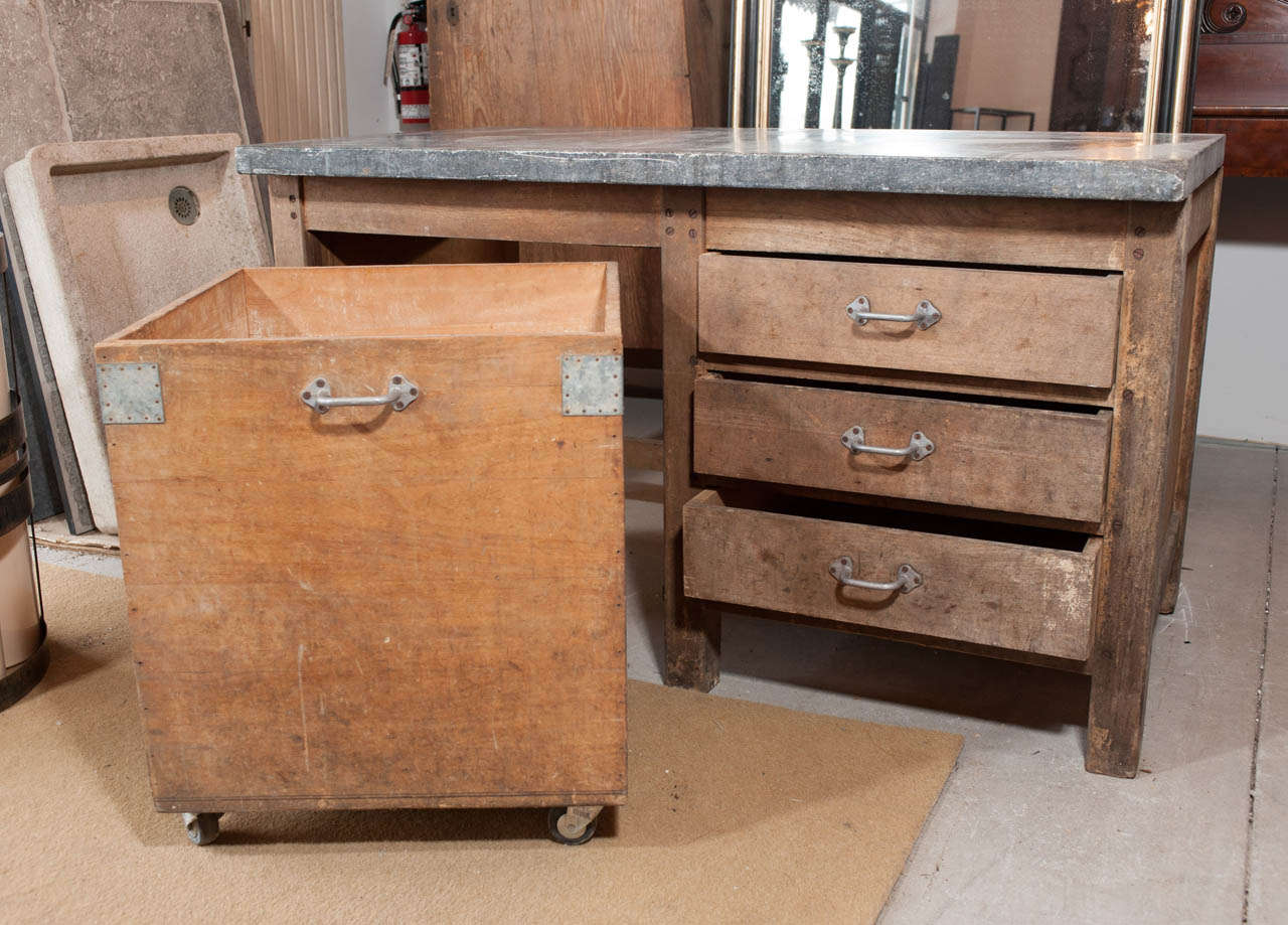 Early 20th Century Wooden Bakers Counter For Sale at 1stDibs