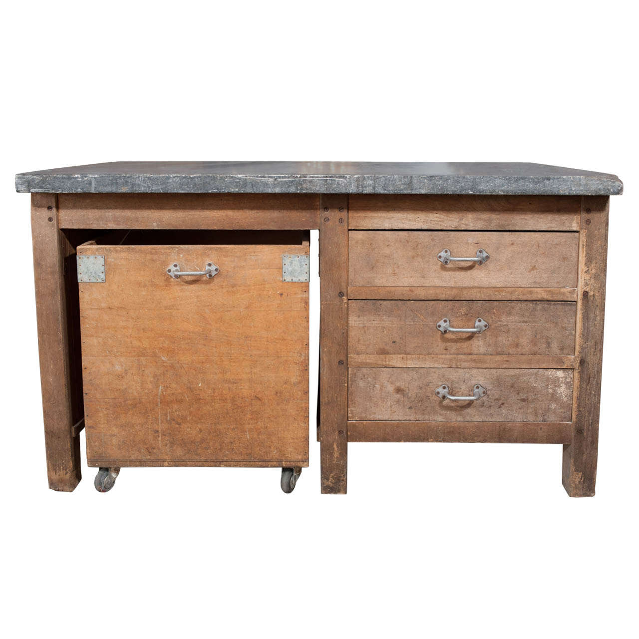 Early 20th Century Wooden Bakers Counter For Sale at 1stDibs