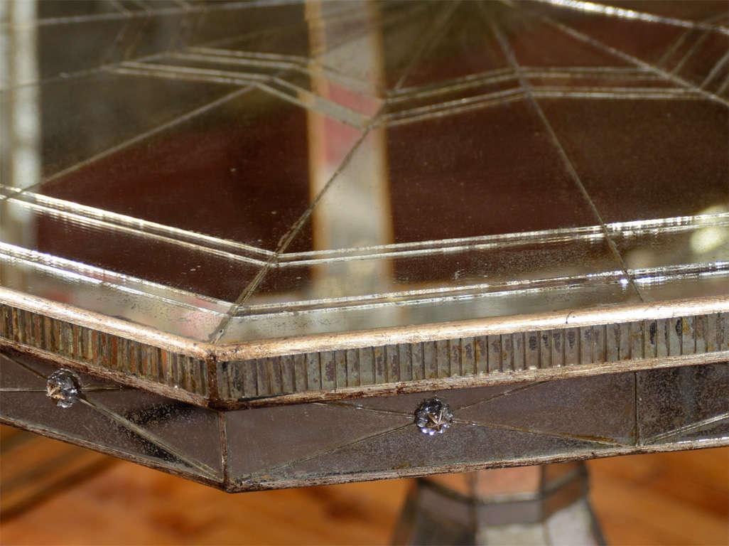 Vintage Mirrored Octagonal Dining Table with Pedestal Base at 1stDibs ...