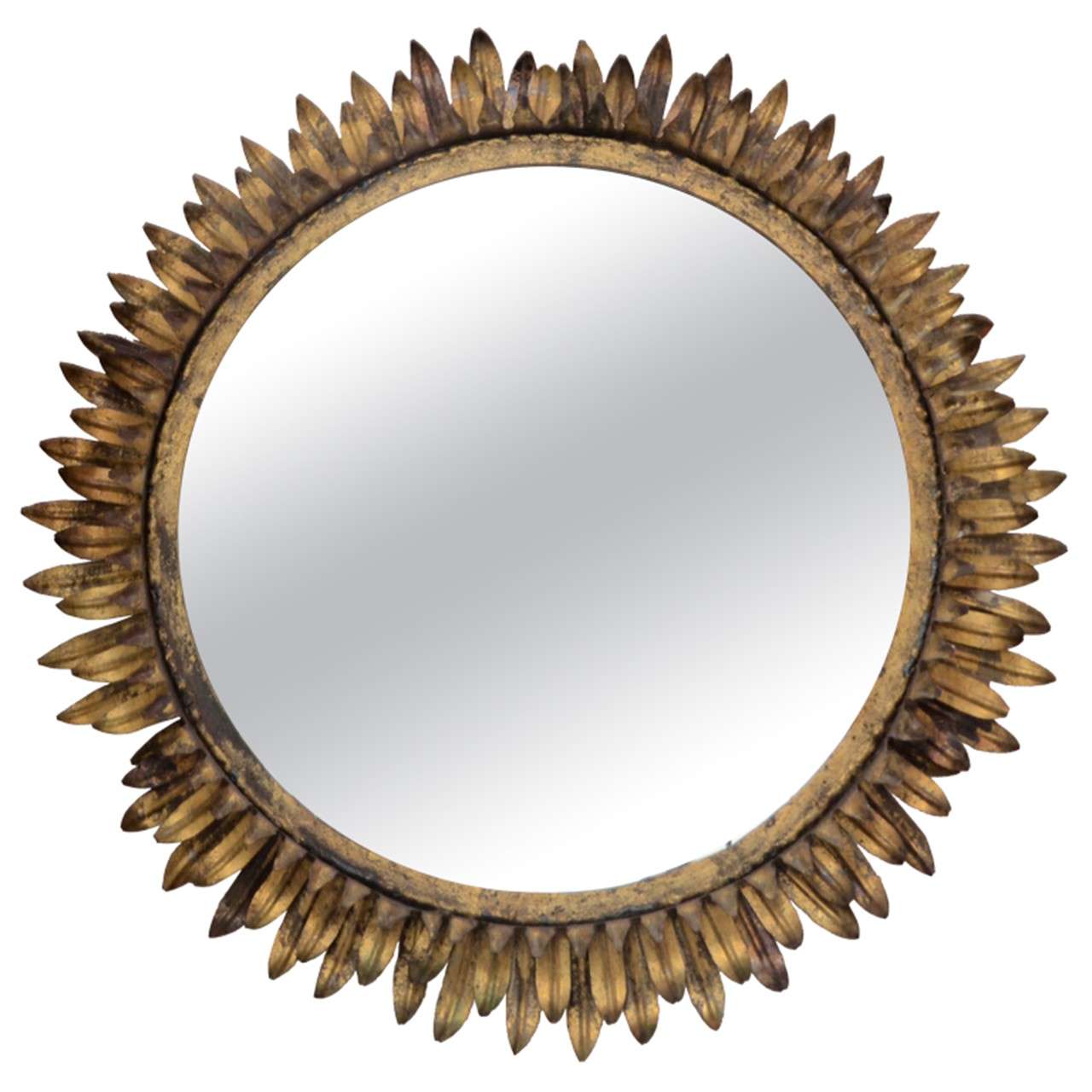 Gilt SunFlower Mirror at 1stDibs