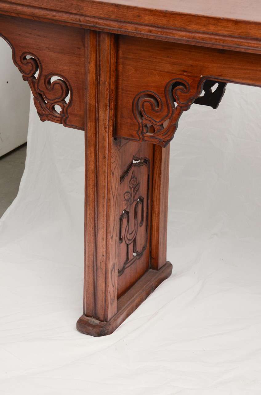 Early 19thC. Q'ing Dynasty French Polished Jumu Wood Scrolled Top Altar ...