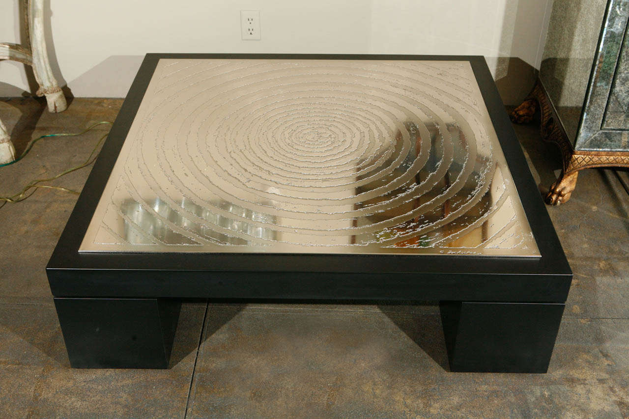 Hand Etched Coffee Table by Christian Heckscher at 1stDibs