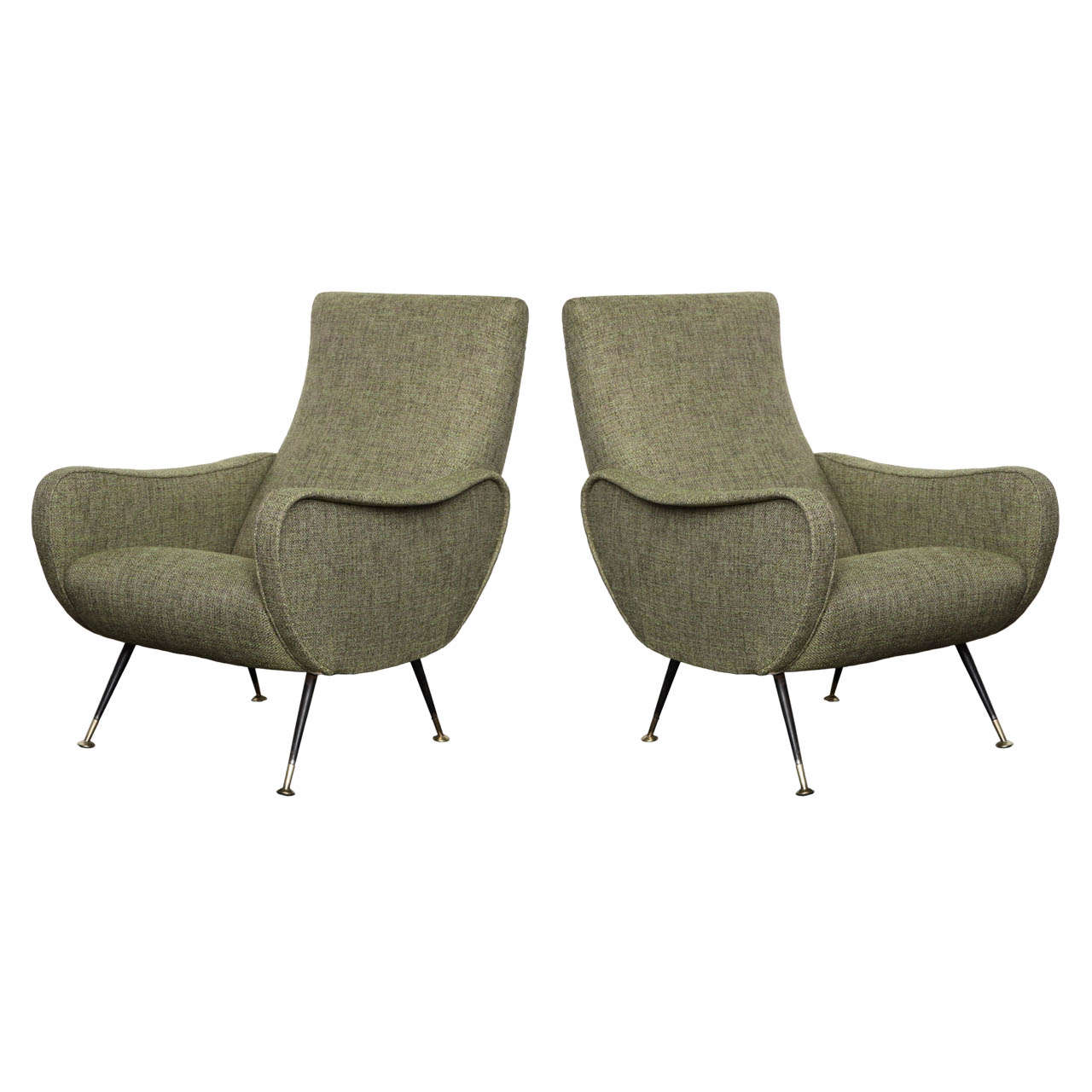 Great Pair of Italian Lounge Chairs at 1stDibs