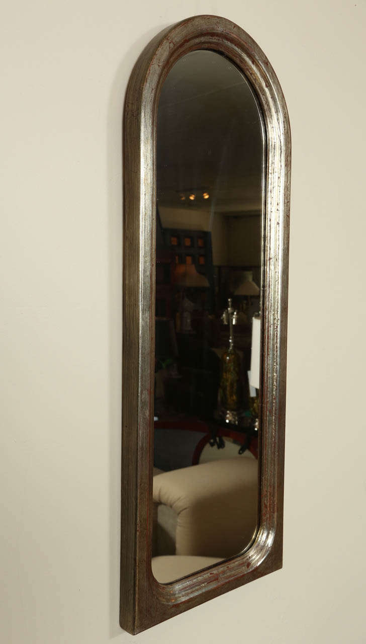 Small Decorative Arched Mirror With A Silvered Frame at 1stDibs