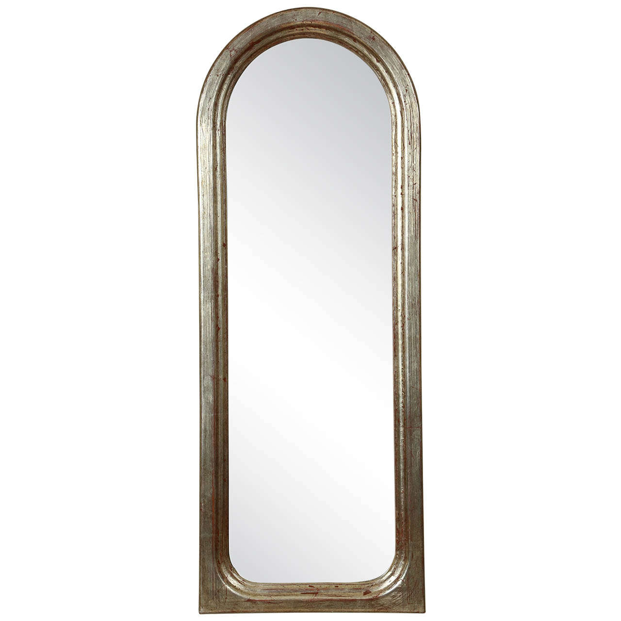 Small Decorative Arched Mirror With A Silvered Frame at 1stDibs