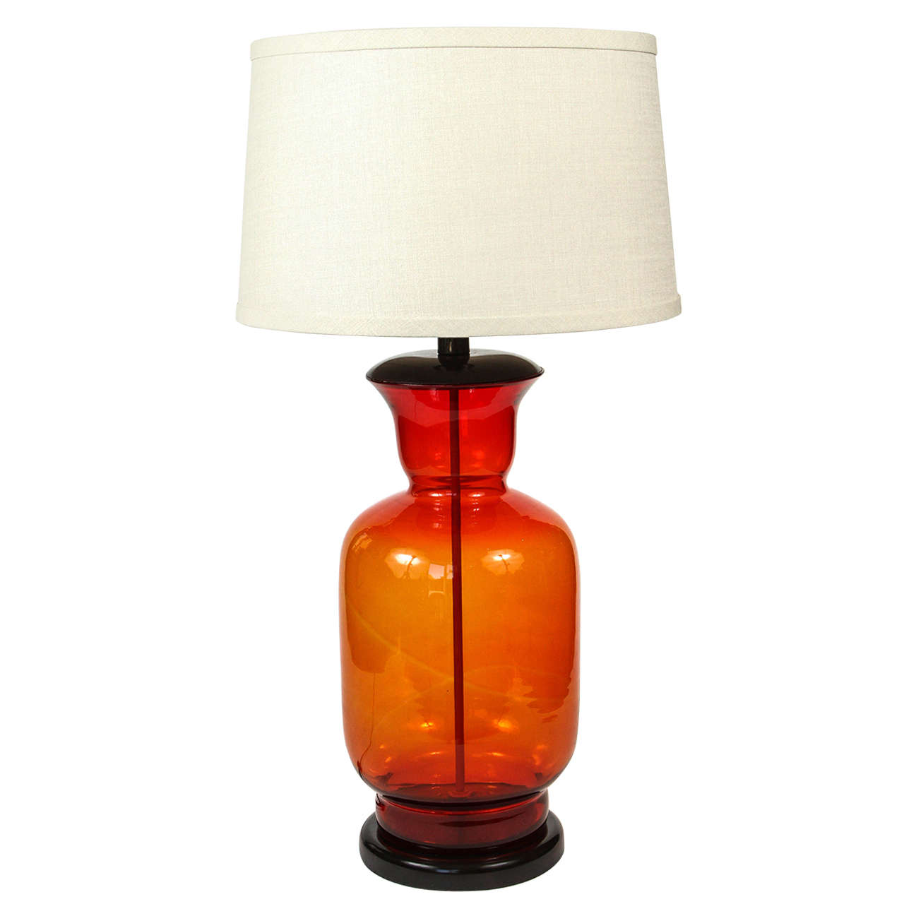 Vintage Blenko Red Glass Lamp at 1stDibs