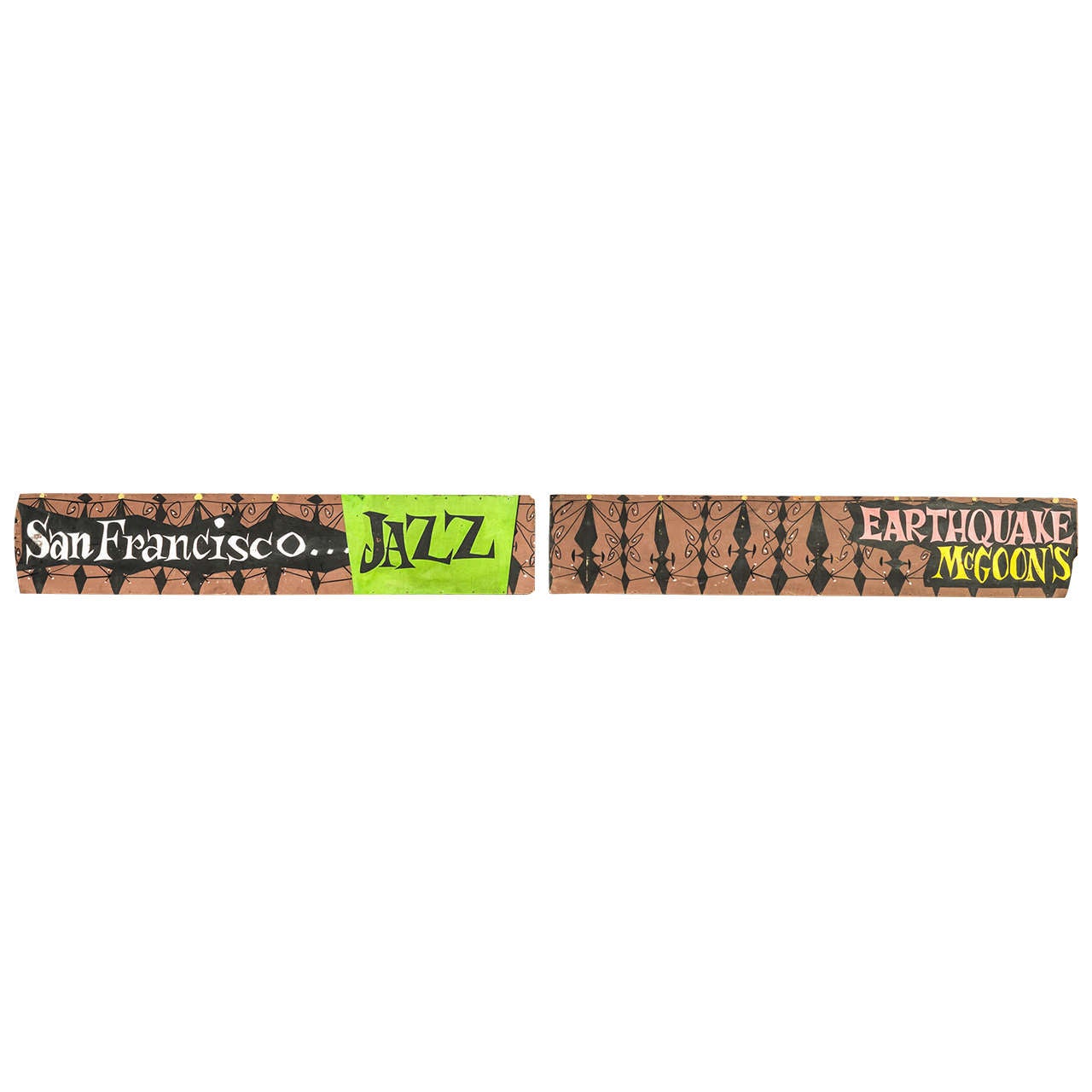 Set of Two Signs from Earthquake McGoon's Jazz Club, San Francisco at ...