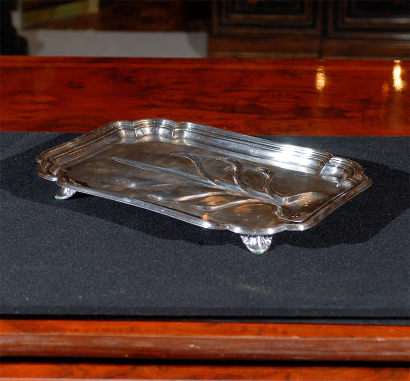 Silver Plated Platter For Sale at 1stDibs