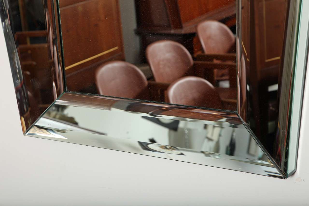 Large Trapezoid Beveled Mirror by Roberto Giulio Rida at 1stDibs