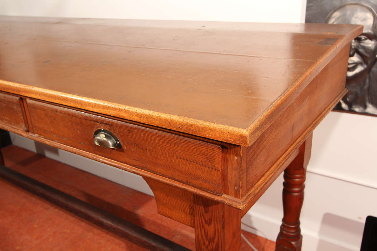 Slant-Top Fir Foreman's Desk at 1stDibs