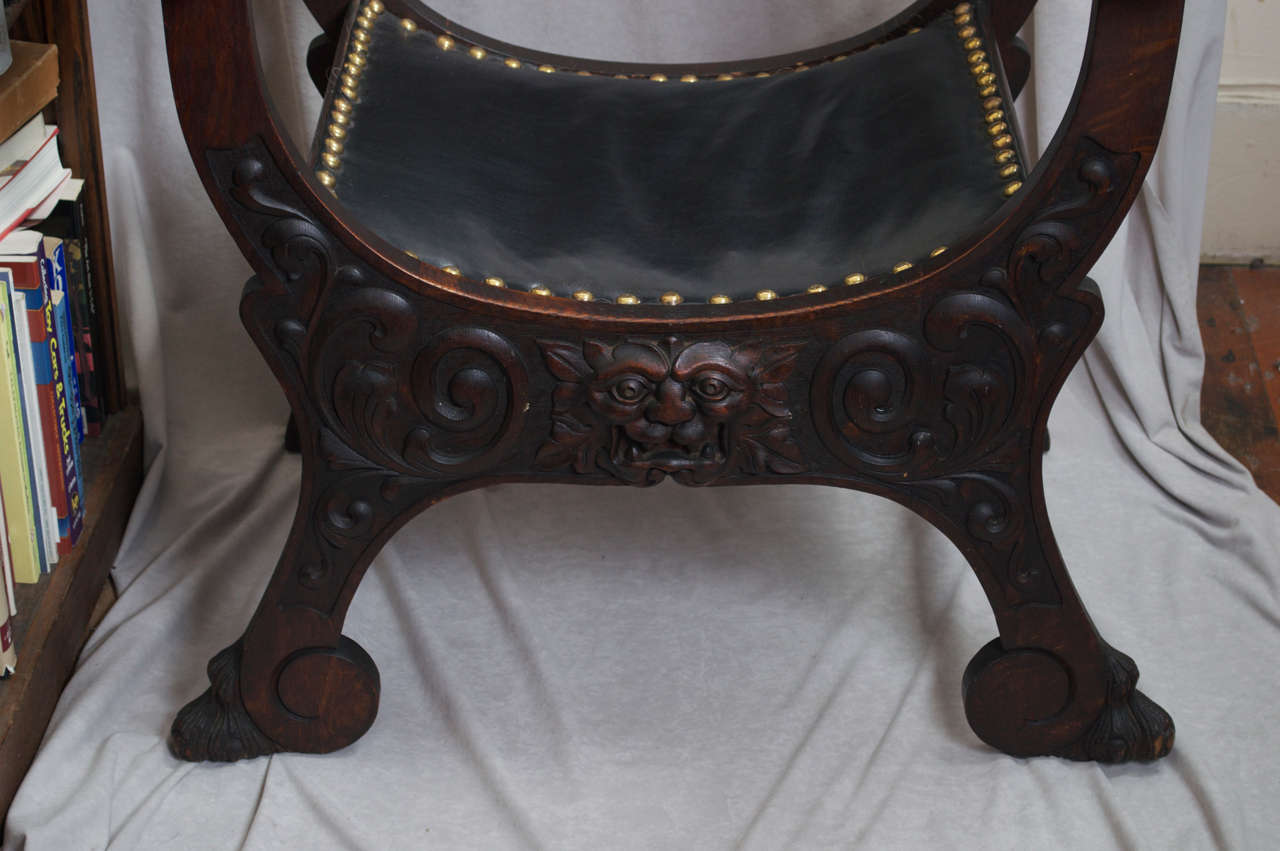 Heavily Carved Oak Roman Chair at 1stDibs | antique roman chair, roman ...
