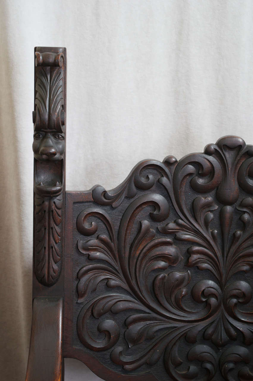 Heavily Carved Oak Roman Chair at 1stDibs | antique roman chair, roman ...