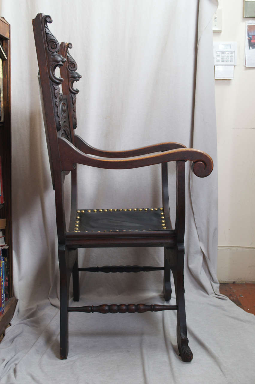 Heavily Carved Oak Roman Chair at 1stDibs | antique roman chair, roman ...