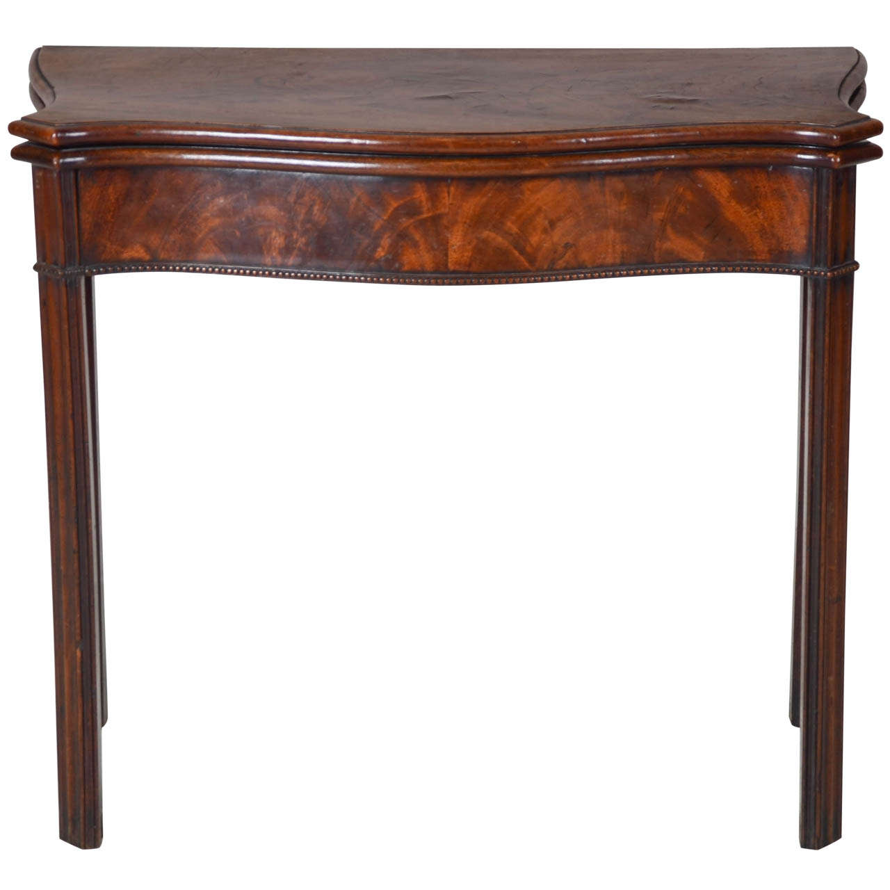 Hepplewhite Serpentine Card Table For Sale at 1stDibs