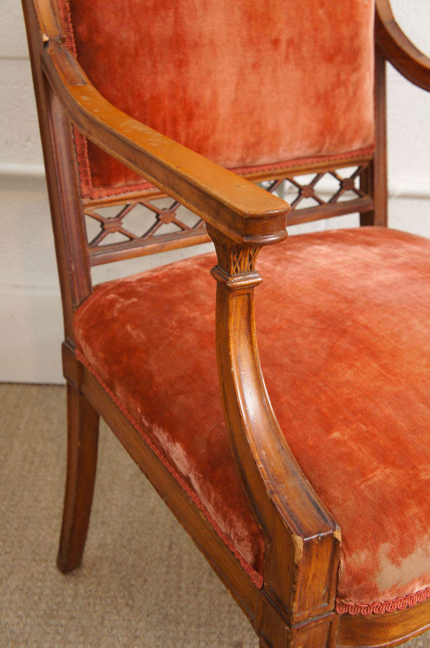 A Regency Chair with Silk Velvet Upholstery For Sale at 1stDibs