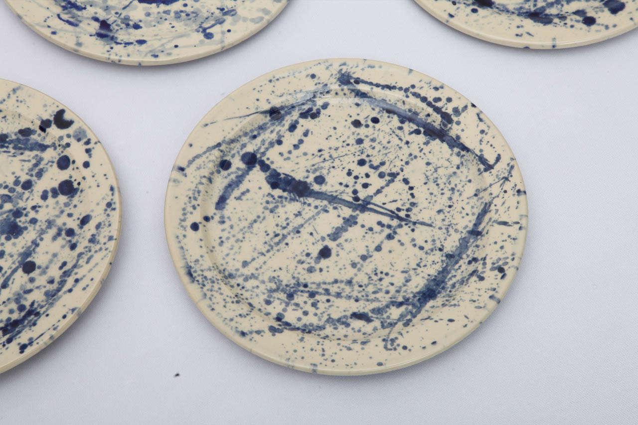 Set of 20 Blue Ink Stain Plates at 1stDibs