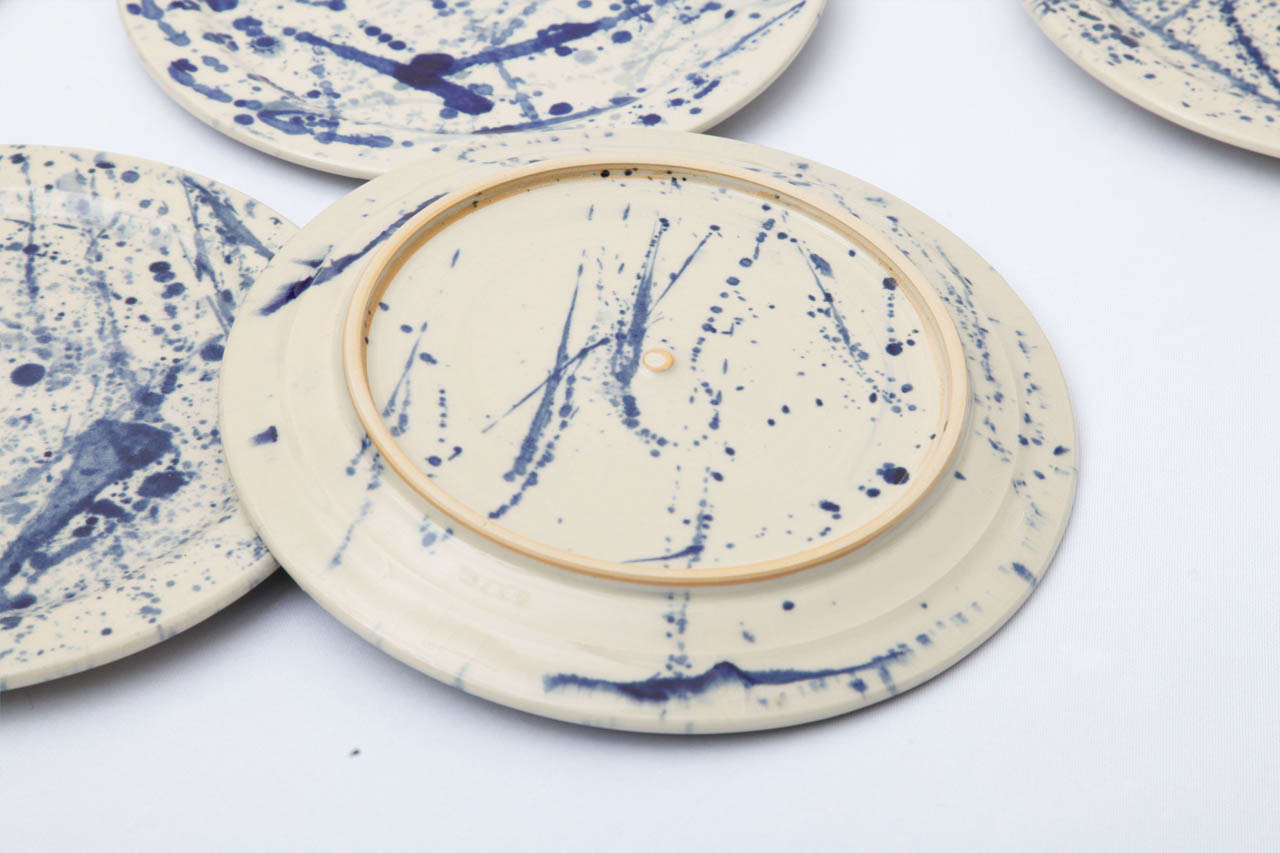 Set of 20 Blue Ink Stain Plates at 1stDibs