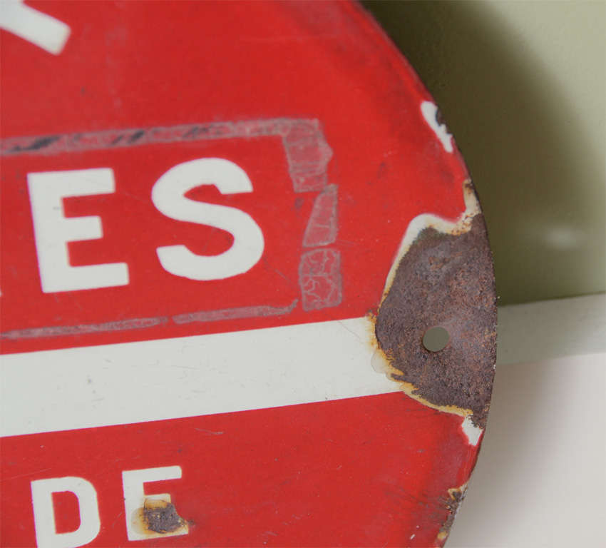 Old French sign NO Parking For Sale at 1stDibs