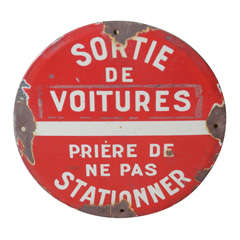 Old French sign NO Parking For Sale at 1stDibs