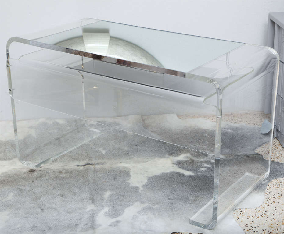 70's Lucite Desk at 1stDibs
