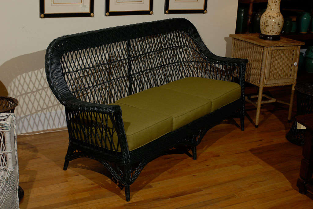American Wicker Bar Harbor Sofa c.1920s at 1stDibs