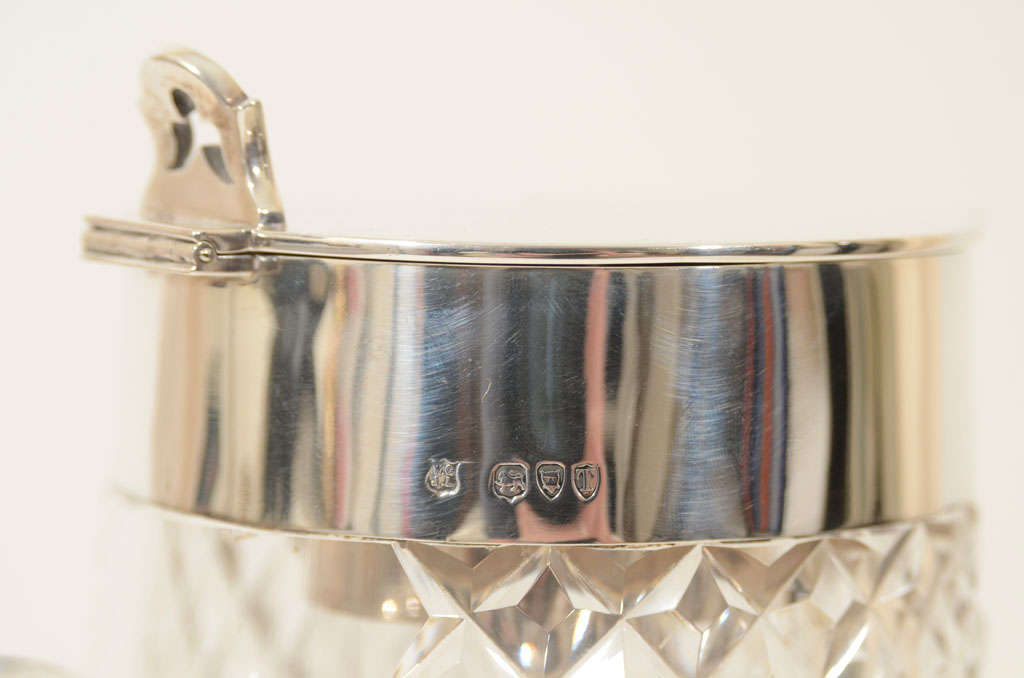 Large and Important Sterling Silver and Crystal Lemonade Pitcher at 1stDibs