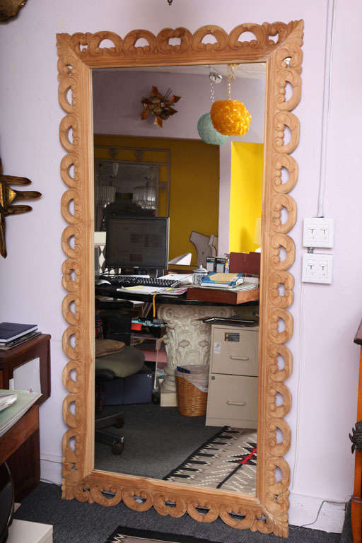 Huge Exotic Wood Mirror, Hand-Carved Artisan, Bali Indonesia at 1stDibs