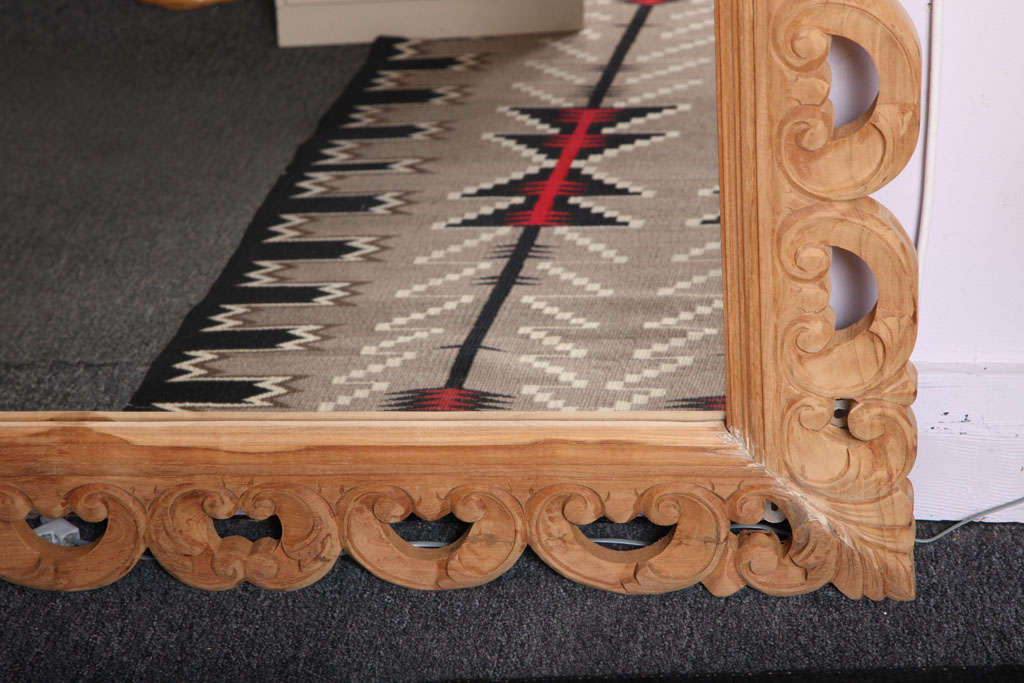 Huge Exotic Wood Mirror, Hand-Carved Artisan, Bali Indonesia at 1stdibs