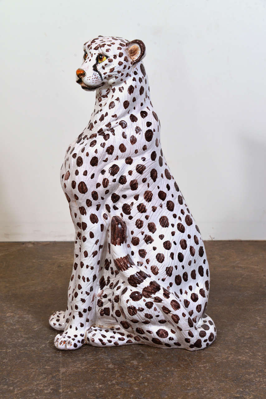 Vintage Italian Ceramic Cheetah at 1stDibs | leopard statue tk maxx ...