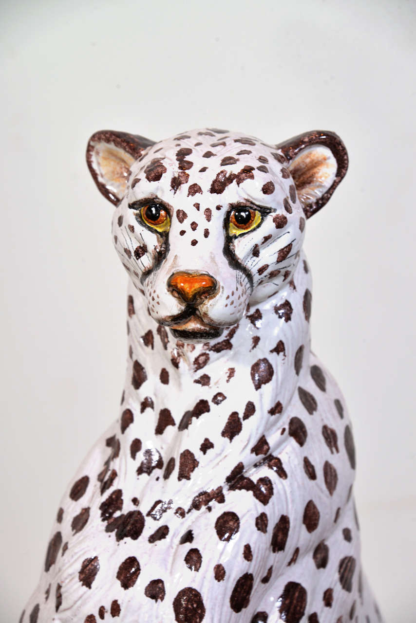 Vintage Italian Ceramic Cheetah at 1stDibs | leopard statue tk maxx ...