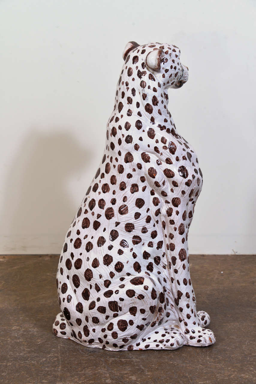 Vintage Italian Ceramic Cheetah at 1stDibs | leopard statue tk maxx ...