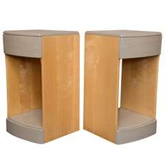 Slim 30s Streamline Moderne Two Tone Nightstands at 1stDibs