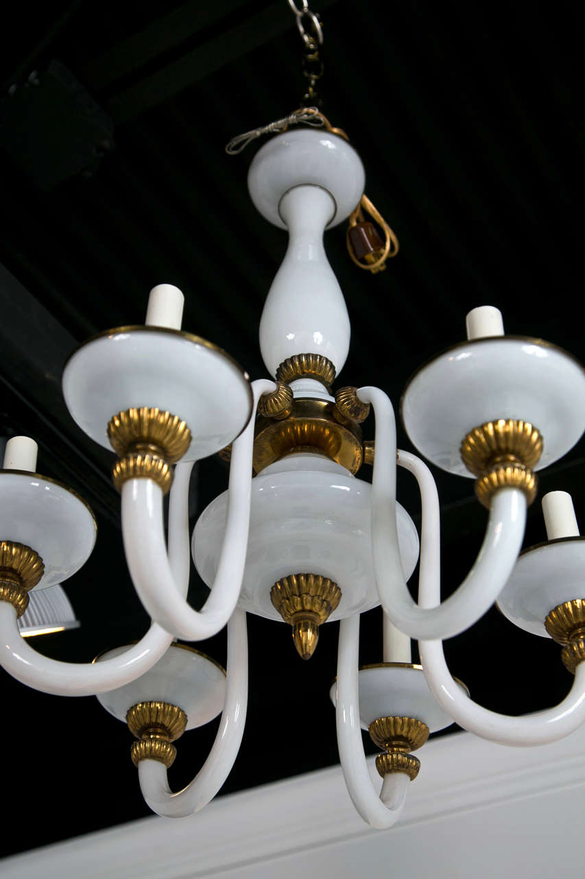 French Opaline Chandelier For Sale at 1stDibs