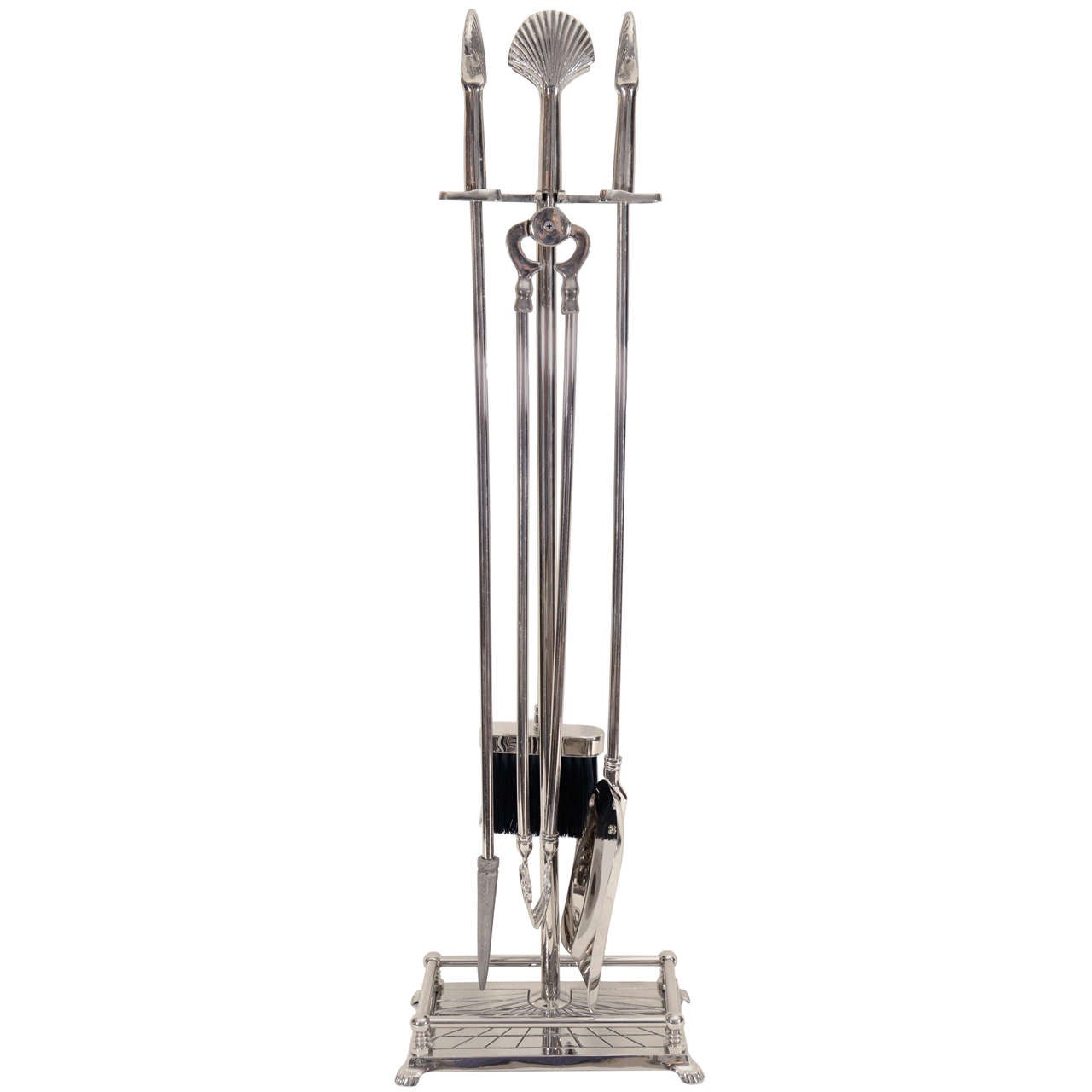 Art Deco Shell Motif Fire Tools at 1stDibs