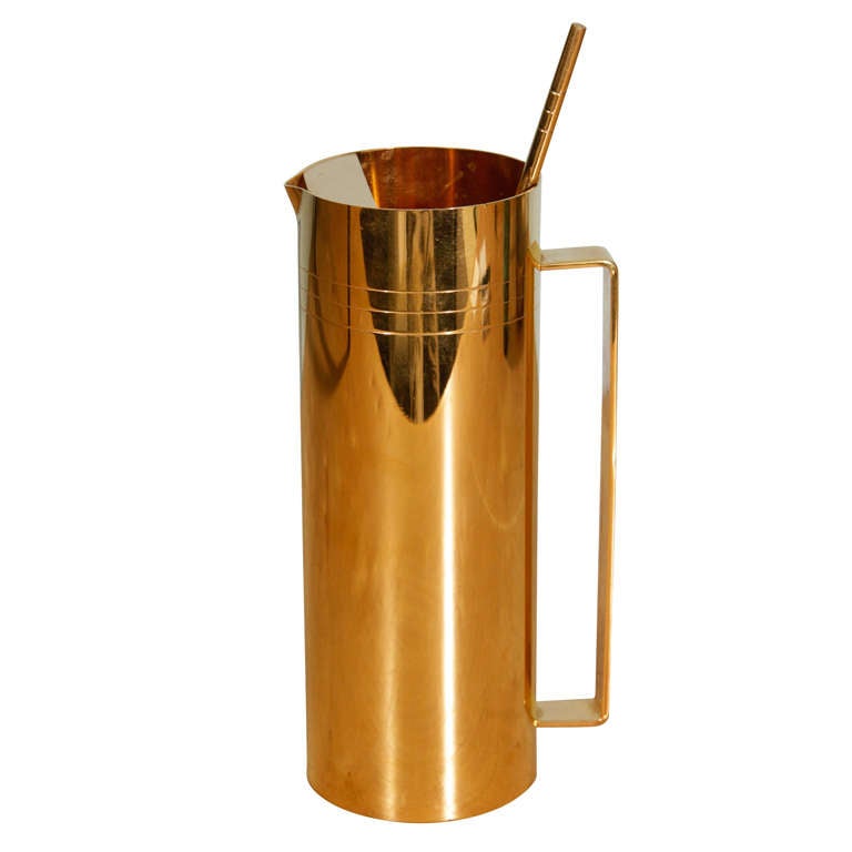 Gold Plated Cocktail Pitcher at 1stDibs
