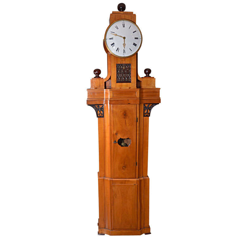 19thc Biedermeier Grandfather clock at 1stDibs