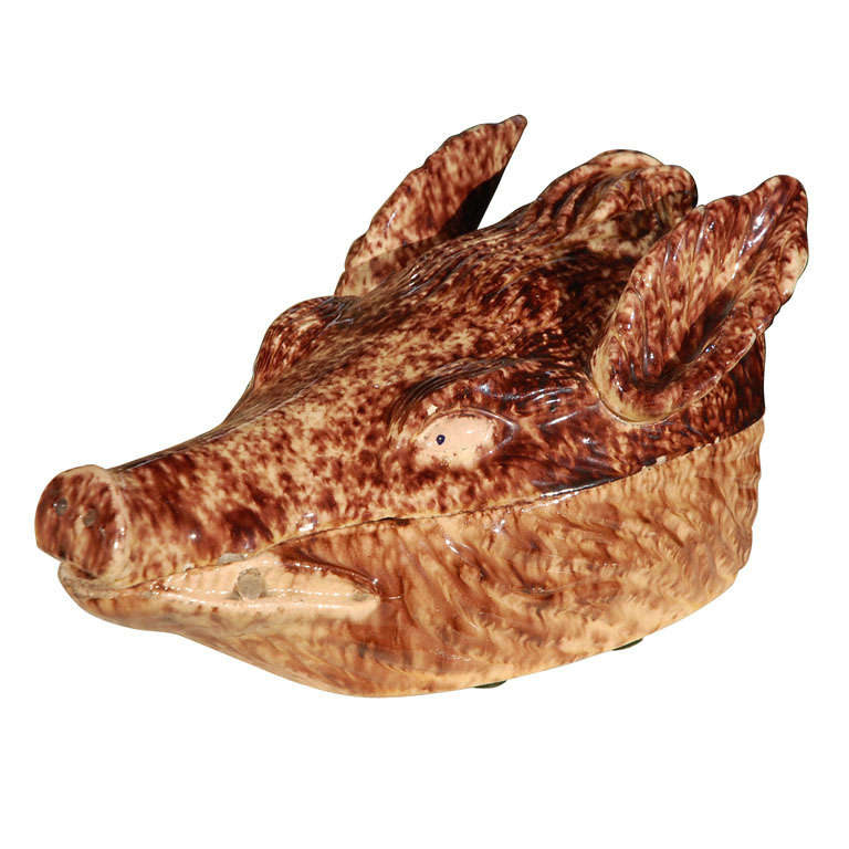 Wild Boar's Head Tureen For Sale at 1stDibs