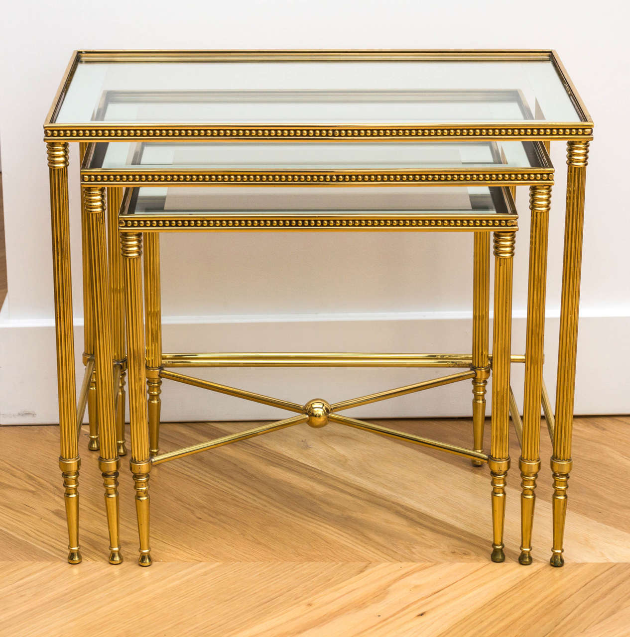 Italian Brass Nesting Tables at 1stDibs