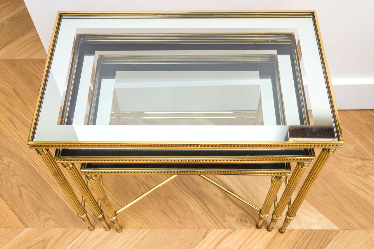 Italian Brass Nesting Tables at 1stDibs