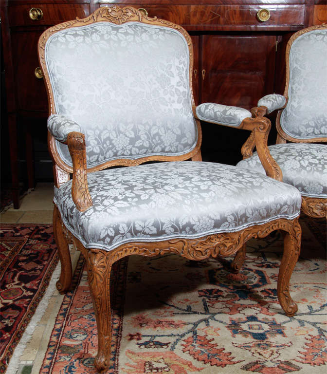 Fine Pair of Louis XV Fautueil a La Reine at 1stDibs