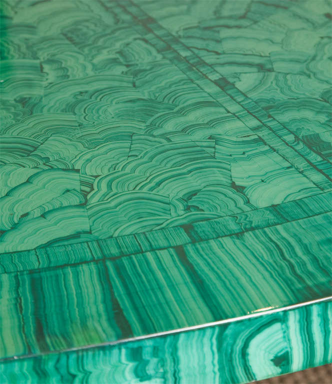 Monumental Malachite Finish Dining Table at 1stDibs