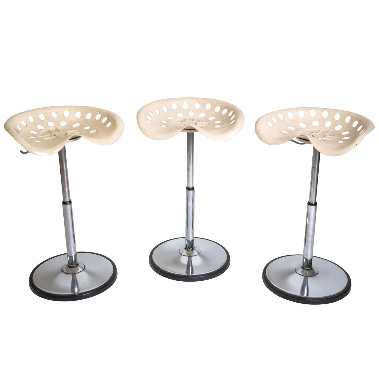 A Set of Three 1970s Bar Stools at 1stDibs