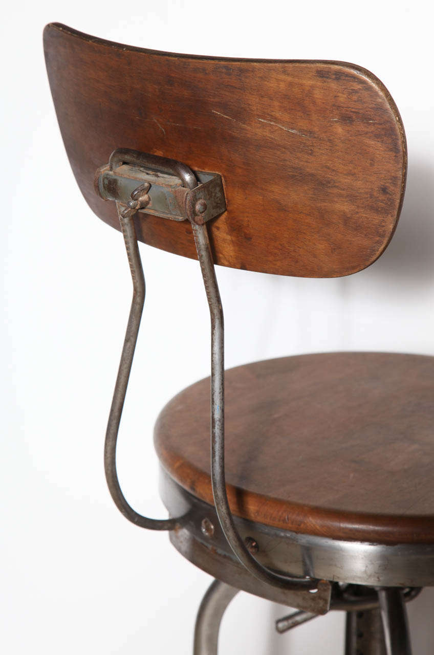 Tall Vintage Toledo Stool with Back at 1stDibs | tall stool with back ...