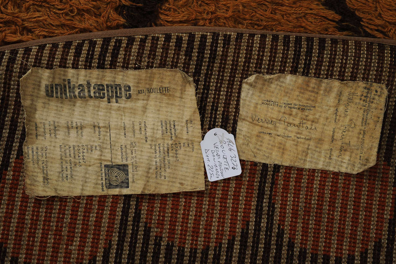 'Roulette' Round Vintage Rug by Verner Panton, 1960s at 1stDibs ...